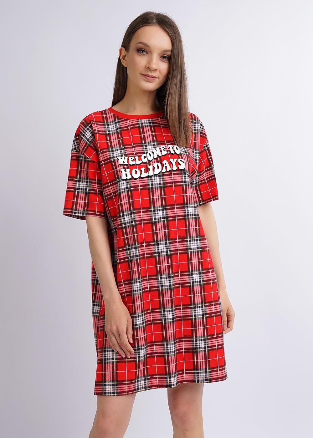 *CLEVER Платье жен. (Dreamtime) LDR12-983/1 р-р 50 Красный/Молоч